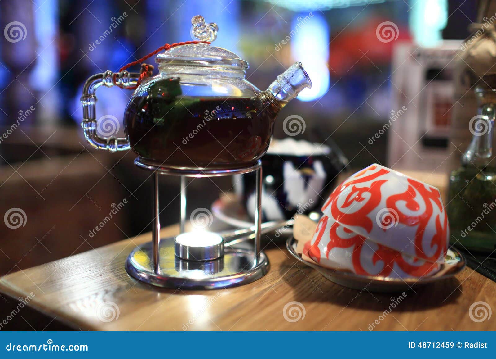Tea set in the restaurant stock image. Image of freshness - 48712459