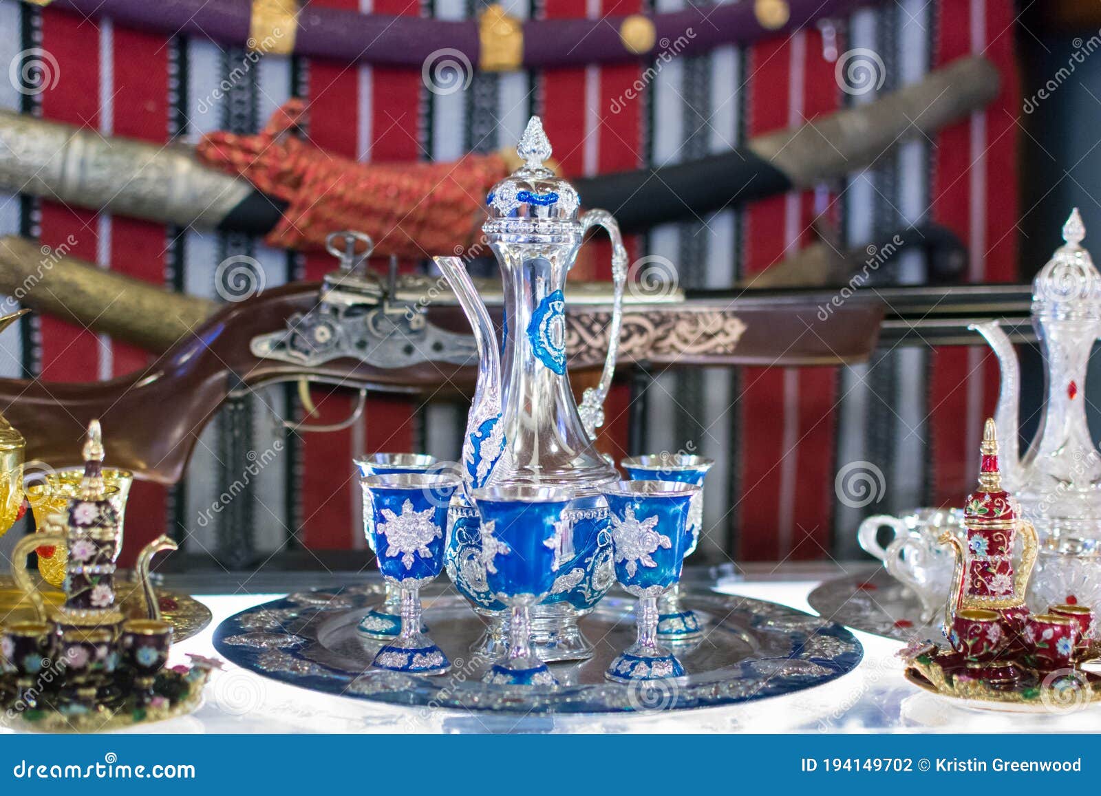 Tea set Souq Wakif editorial photography. Image of small - 194149702