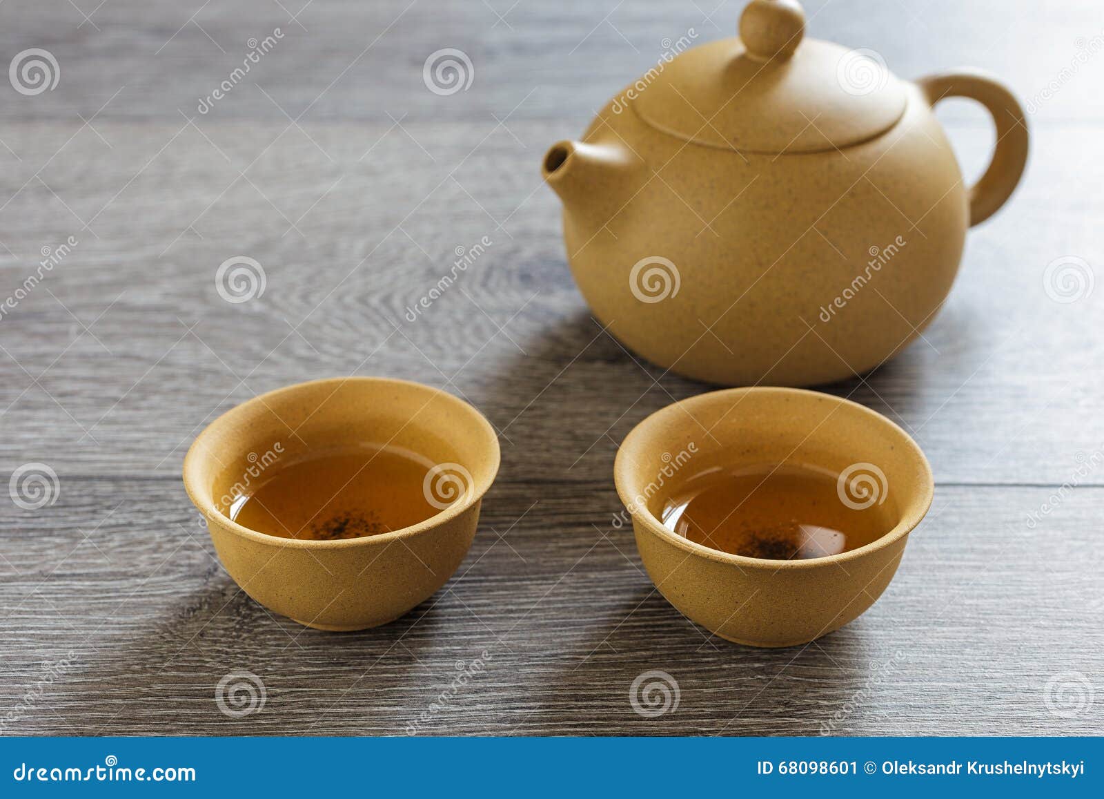 Tea set of Yixing clay stock image. Image of brown, clay - 68098601