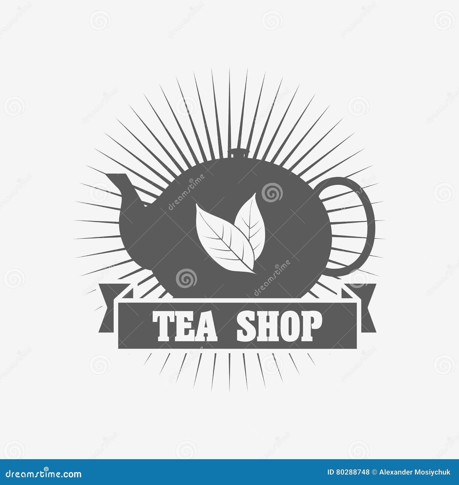 Tea Shop Logo or Badge Deasign Template Stock Vector - Illustration of ...