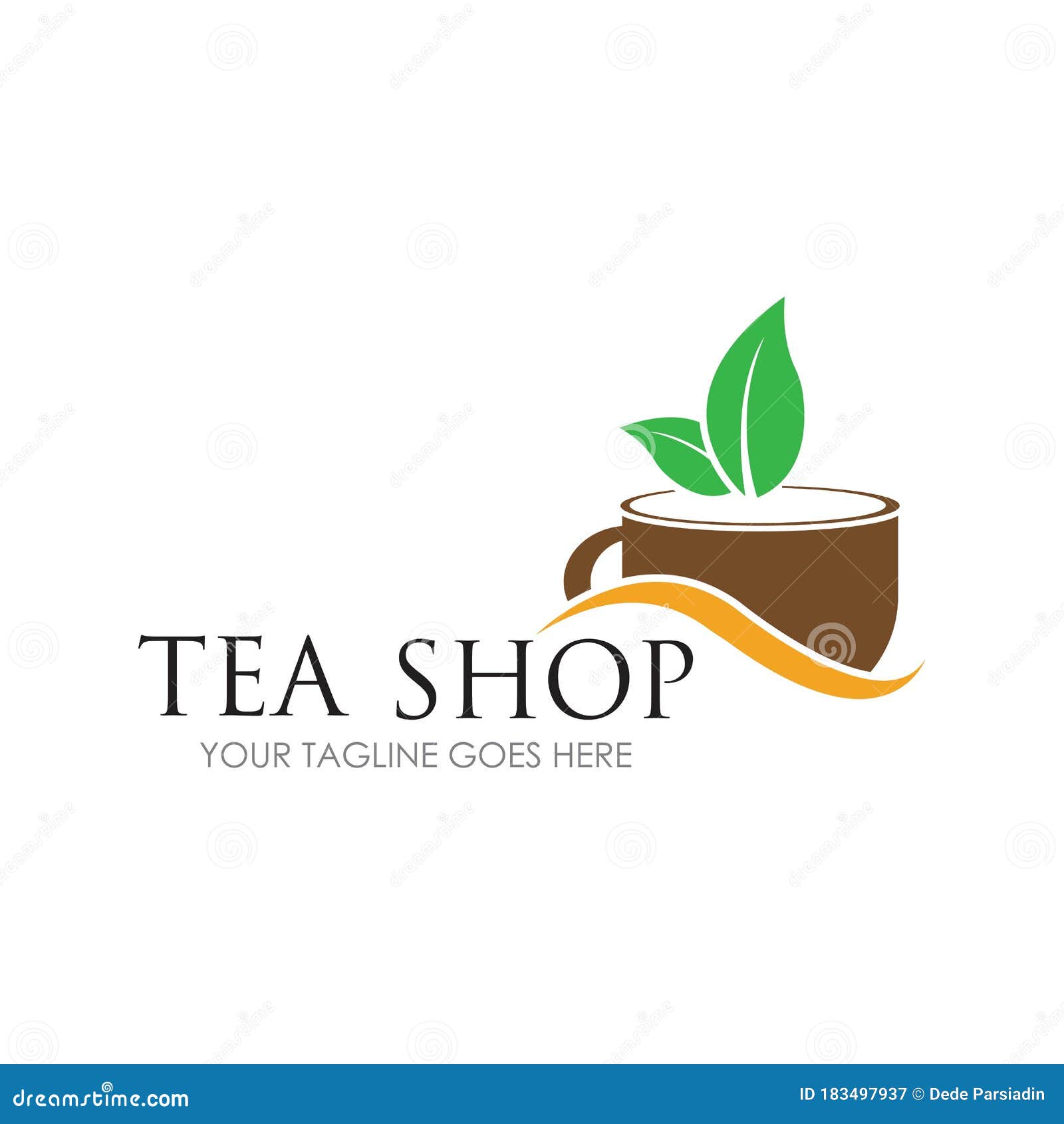 Tea Shop Logo Symbol Vector Illustration Design Template Stock Vector ...