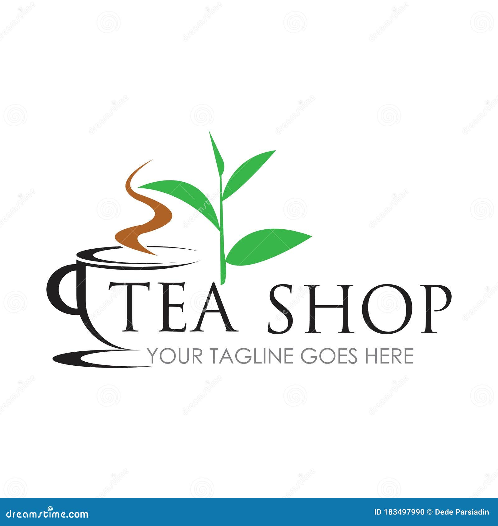 Tea Shop Logo Symbol Vector Illustration Design Template Stock Vector ...