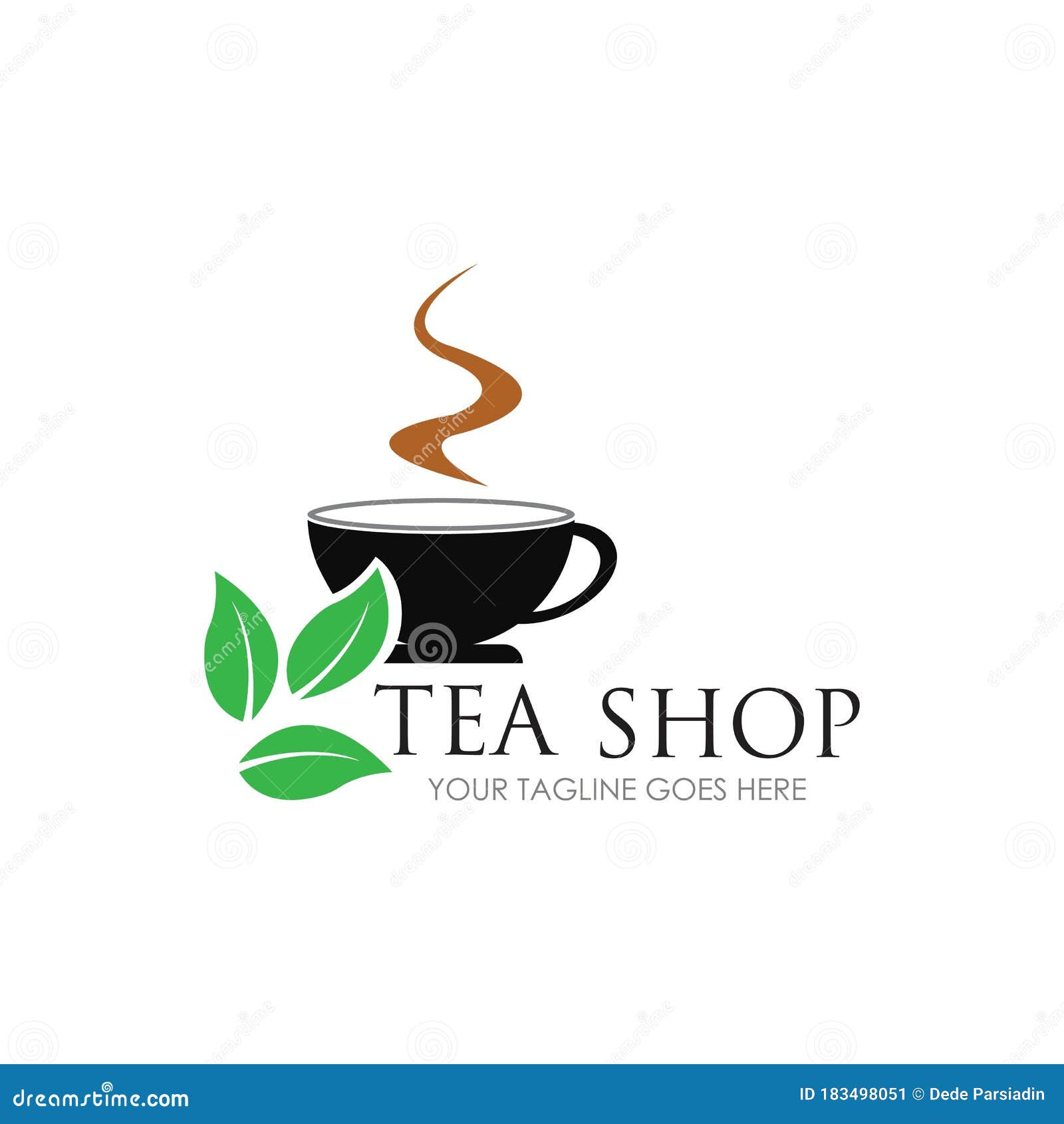 Tea Shop Logo Symbol Vector Illustration Design Template Stock Vector ...