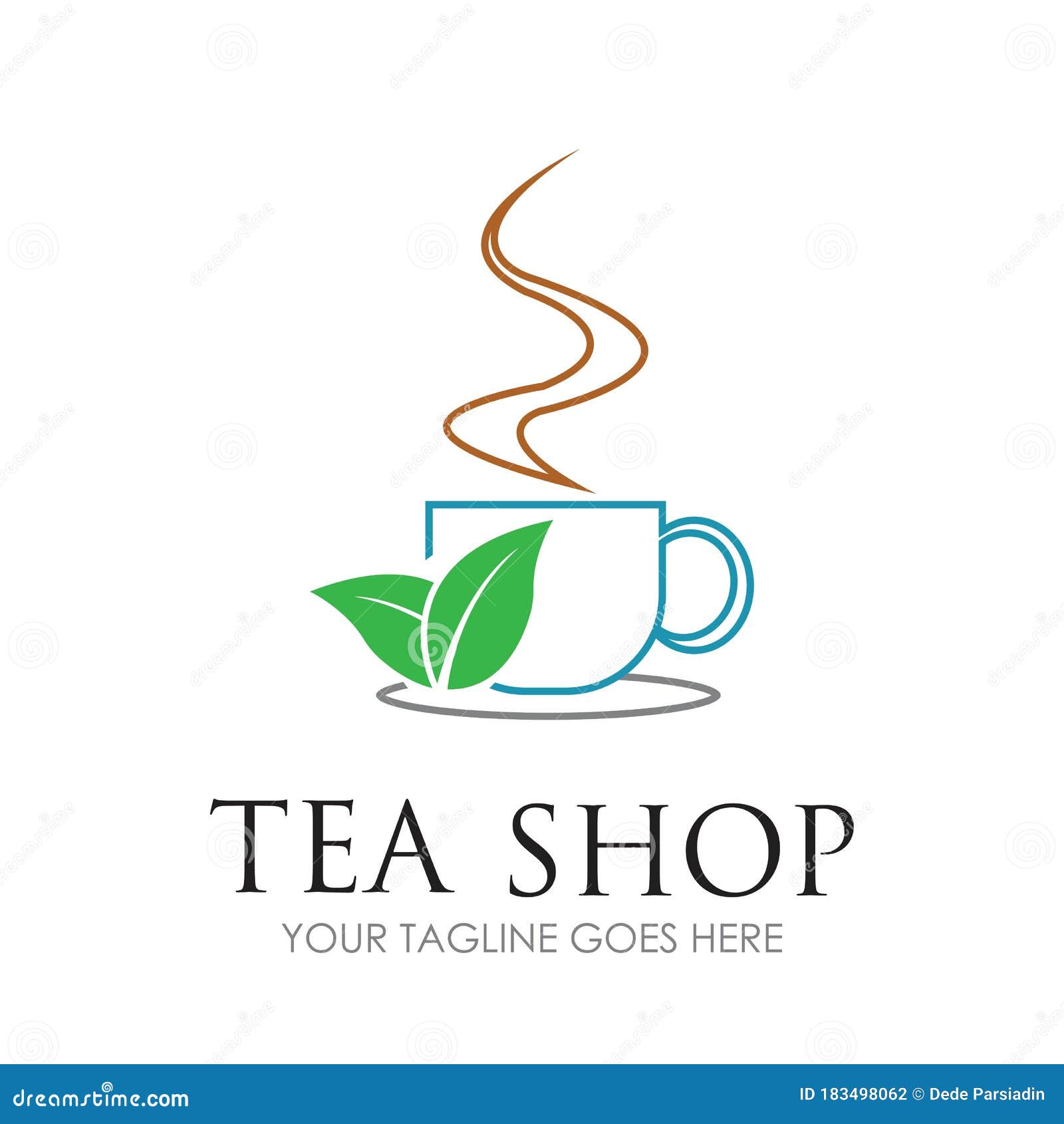 Tea Shop Logo Symbol Vector Illustration Design Template Stock Vector ...