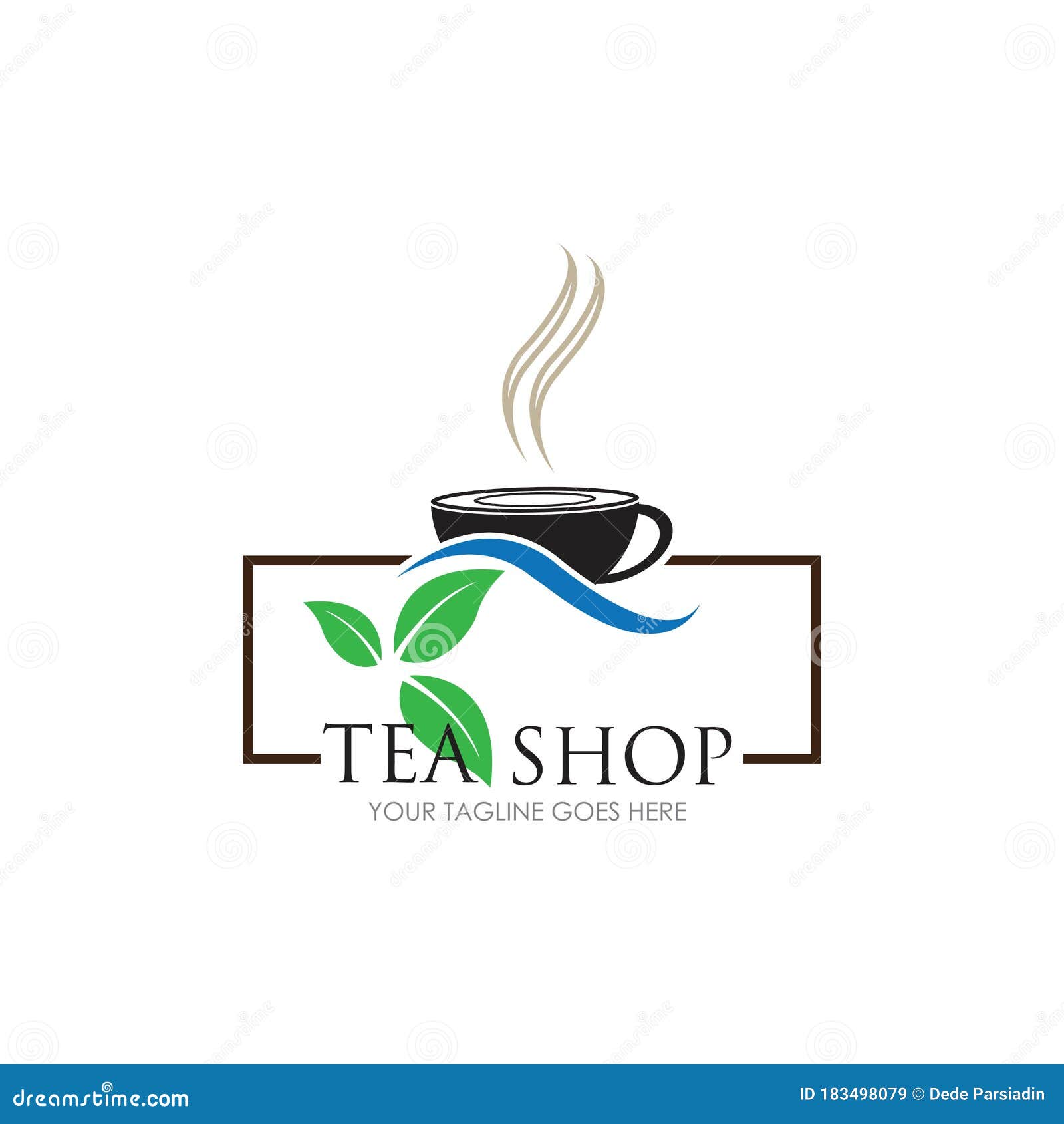 Tea Shop Logo Symbol Vector Illustration Design Template Stock Vector ...