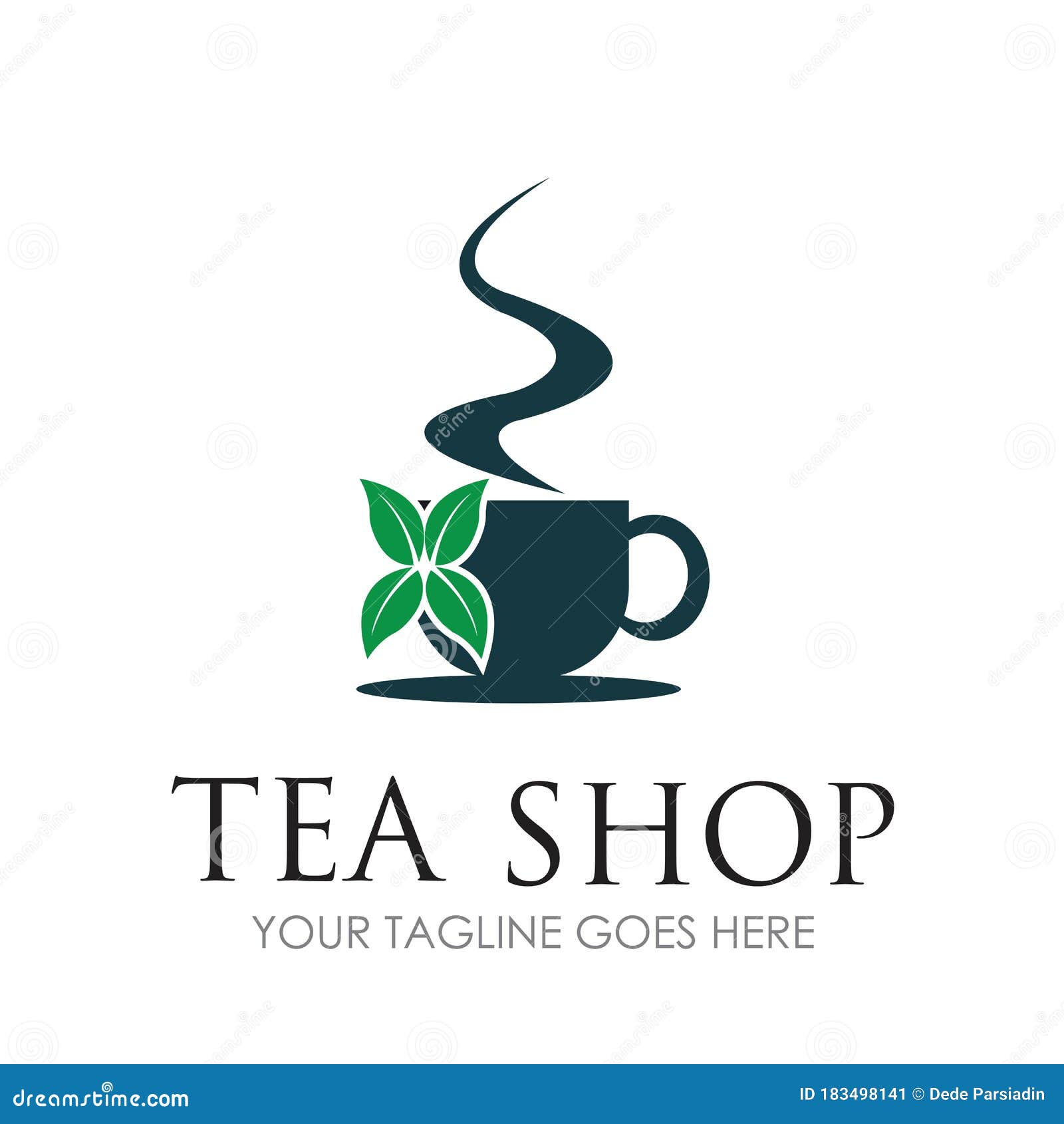 Tea Shop Logo Symbol Vector Illustration Design Template Stock Vector ...