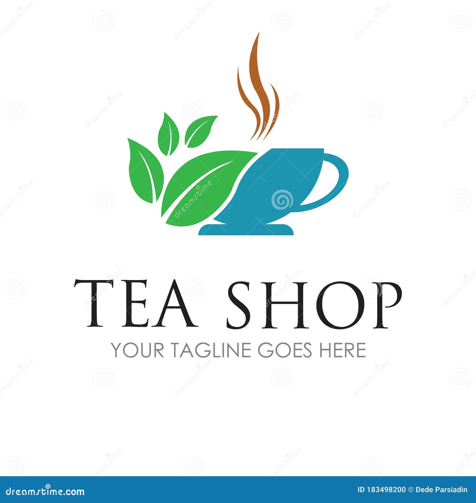 Tea Shop Logo Symbol Vector Illustration Design Template Stock Vector ...