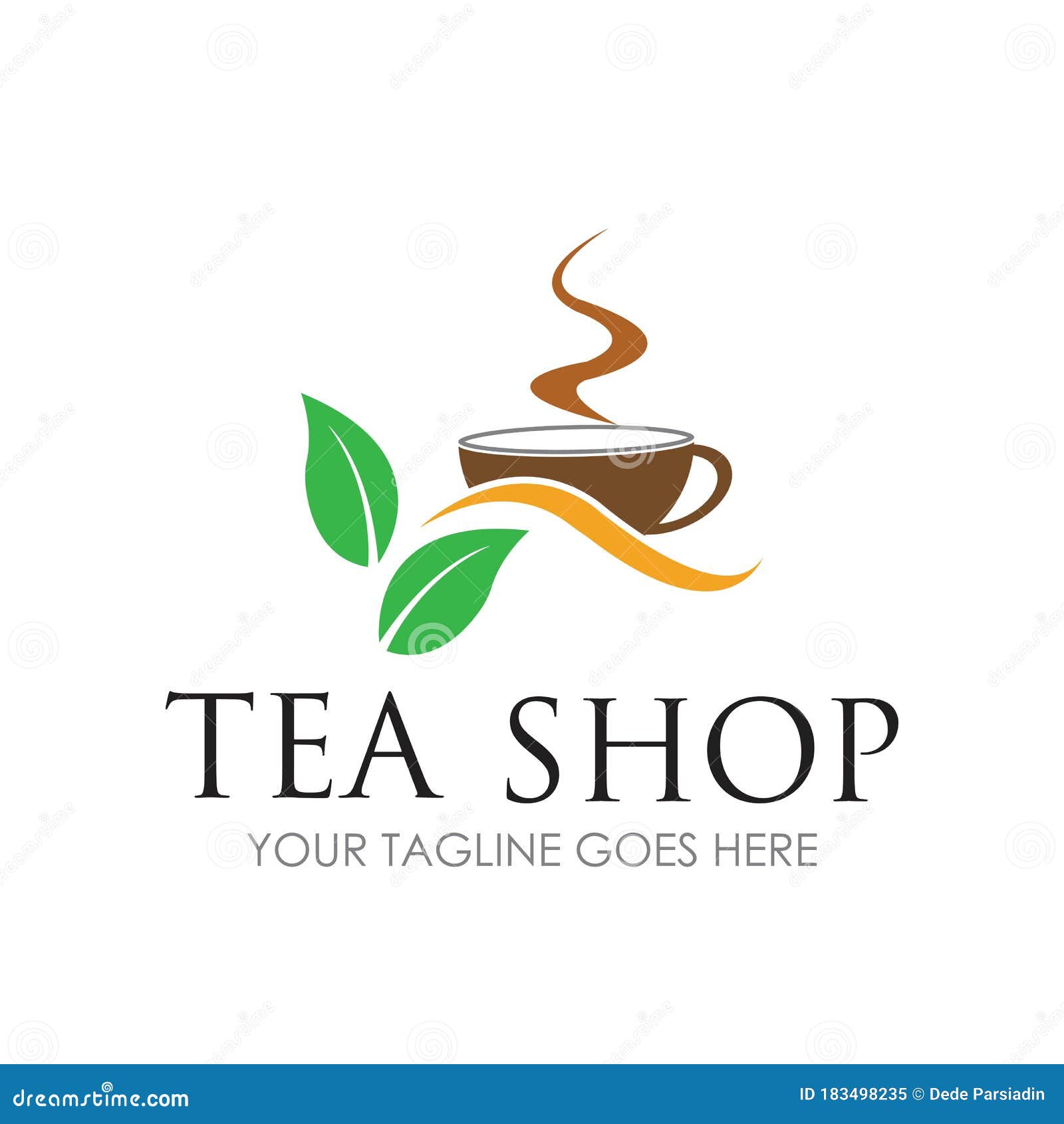 Tea Shop Logo Symbol Vector Illustration Design Template Stock Vector ...