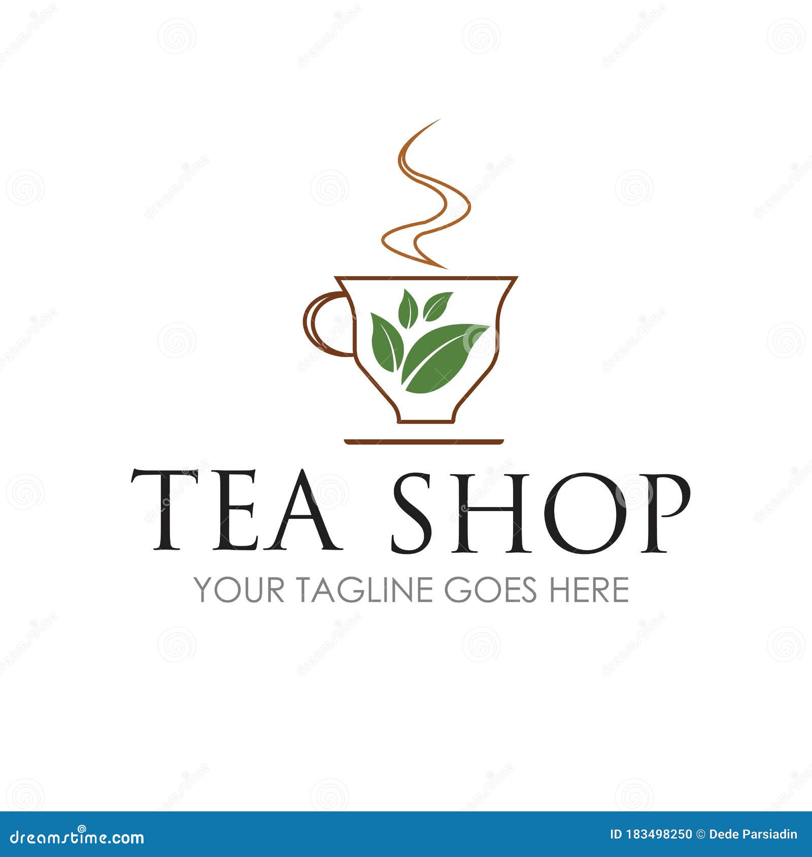 Tea Shop Logo Symbol Vector Illustration Design Template Stock Vector ...