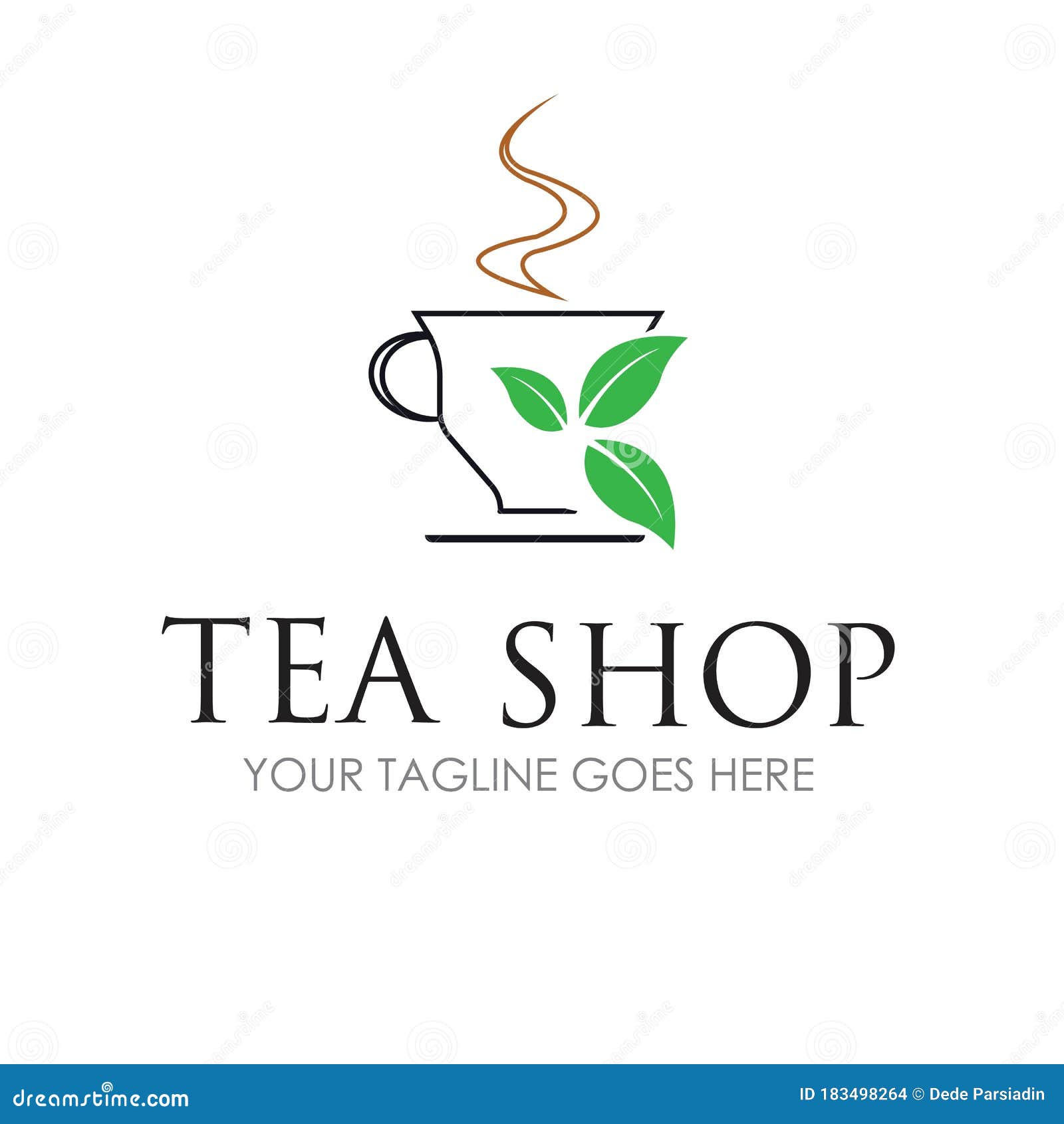 Tea Shop Logo Symbol Vector Illustration Design Template Stock Vector ...