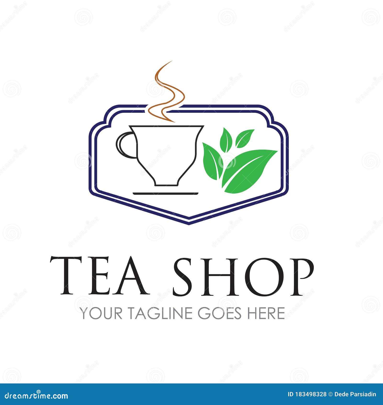Tea Shop Logo Symbol Vector Illustration Design Template Stock Vector ...