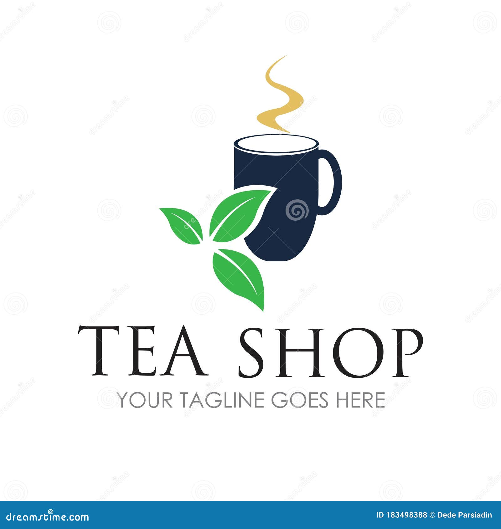 Tea Shop Logo Symbol Vector Illustration Design Template Stock Vector ...