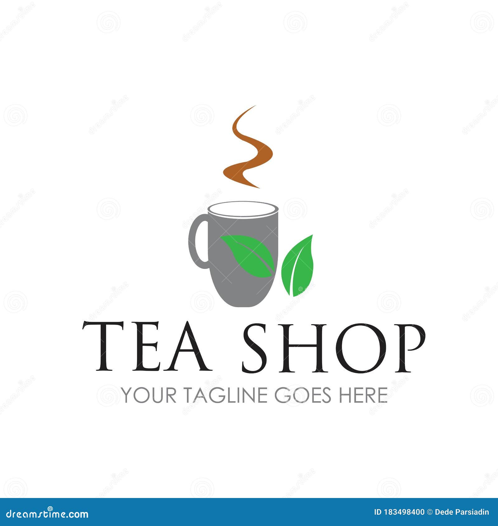 Tea Shop Logo Symbol Vector Illustration Design Template Stock Vector ...