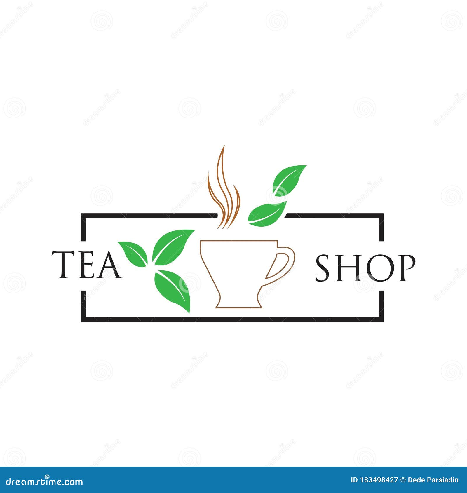 Tea Shop Logo Symbol Vector Illustration Design Template Stock Vector ...