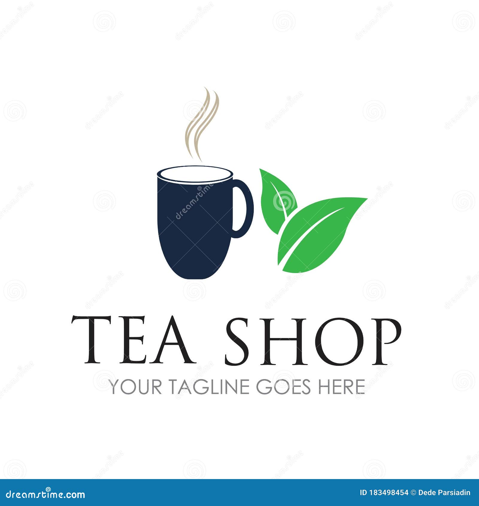 Tea Shop Logo Symbol Vector Illustration Design Template Stock Vector ...
