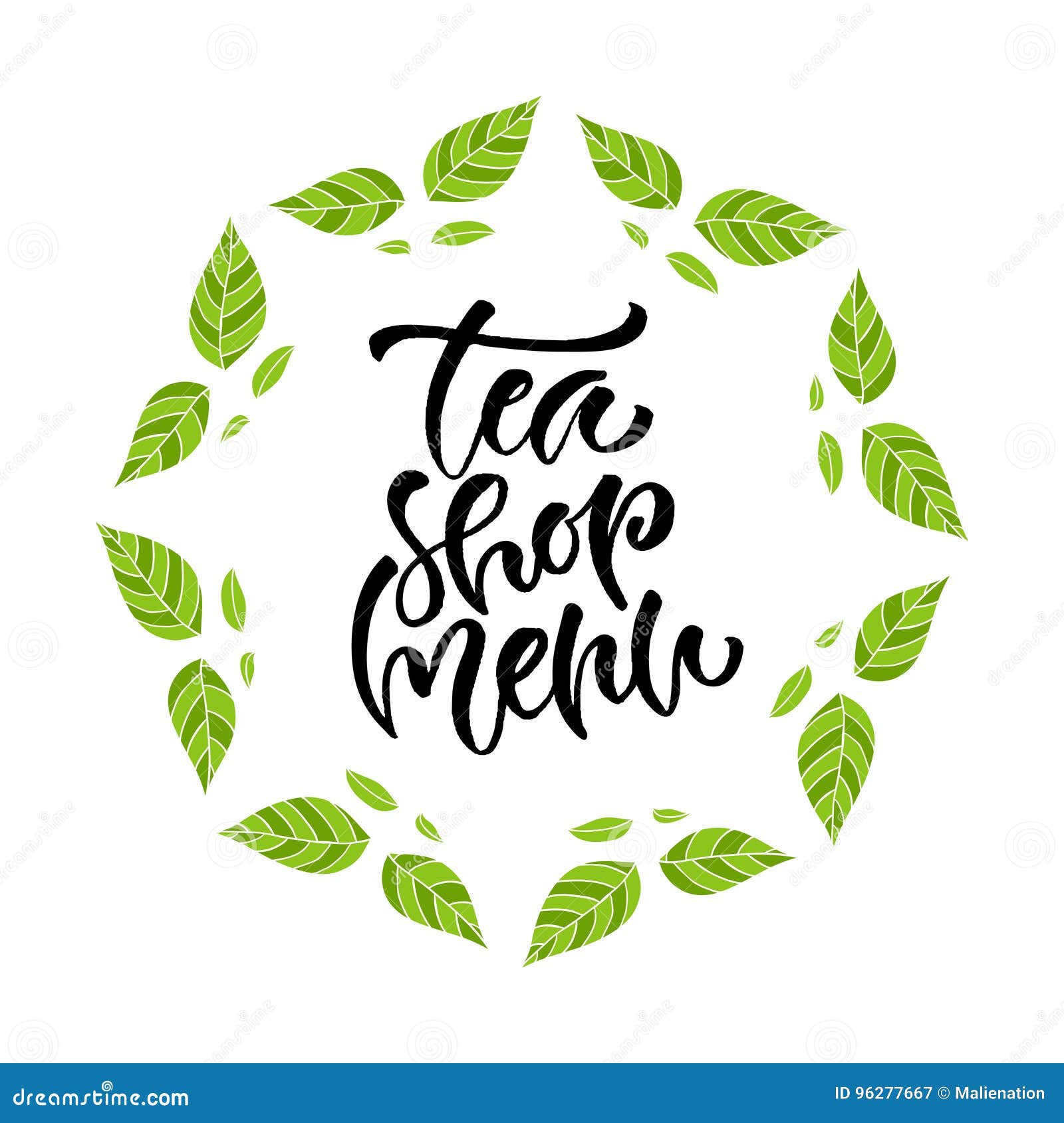 Tea Shop Menu. Vector Calligraphy. Modern Hand-lettered Print Design ...