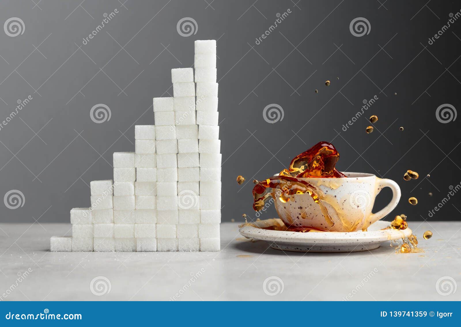 Tea Splash with Sugar Cubes Stock Image - Image of conceptual, healthy ...