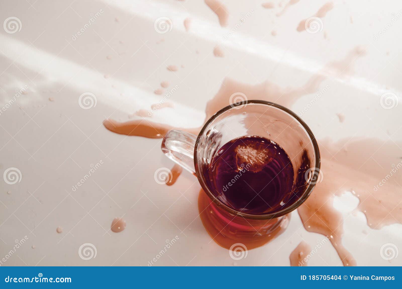 Tea splashing seen stock photo. Image of herb, falling - 185705404