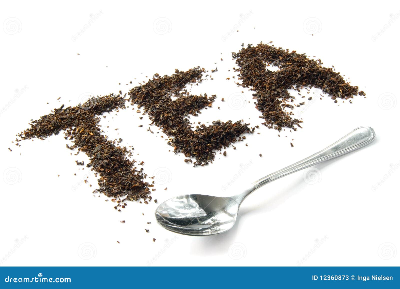 Tea with spoon stock image. Image of leaves, text, plant - 12360873