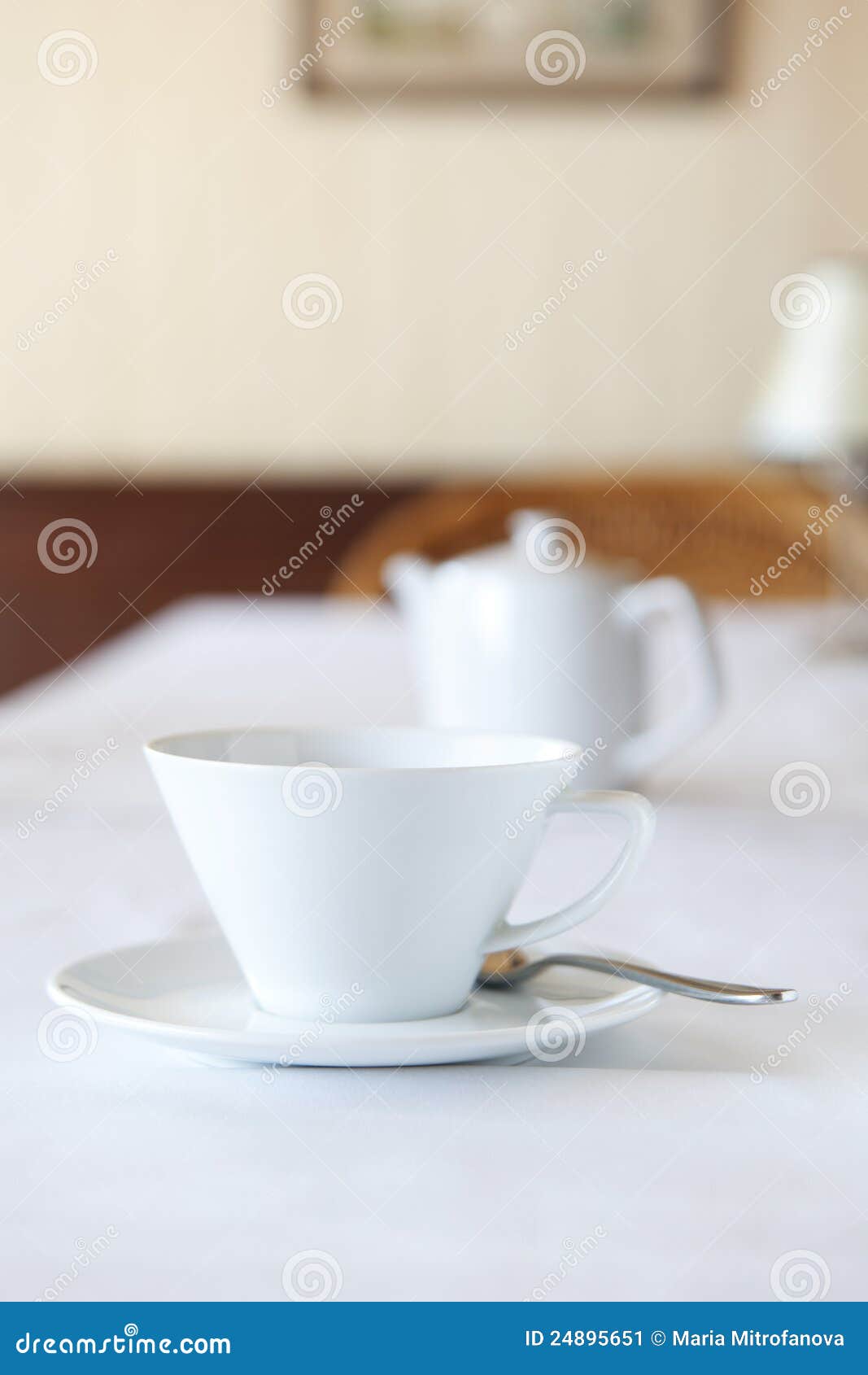 Tea Still Life with Cup and Pot Stock Image - Image of daylight, table ...