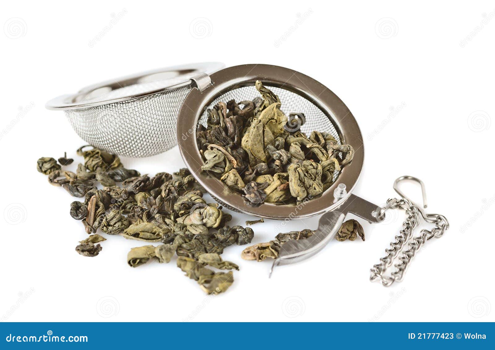 Tea Strainer with Green Tea Stock Image - Image of macro, east: 21777423