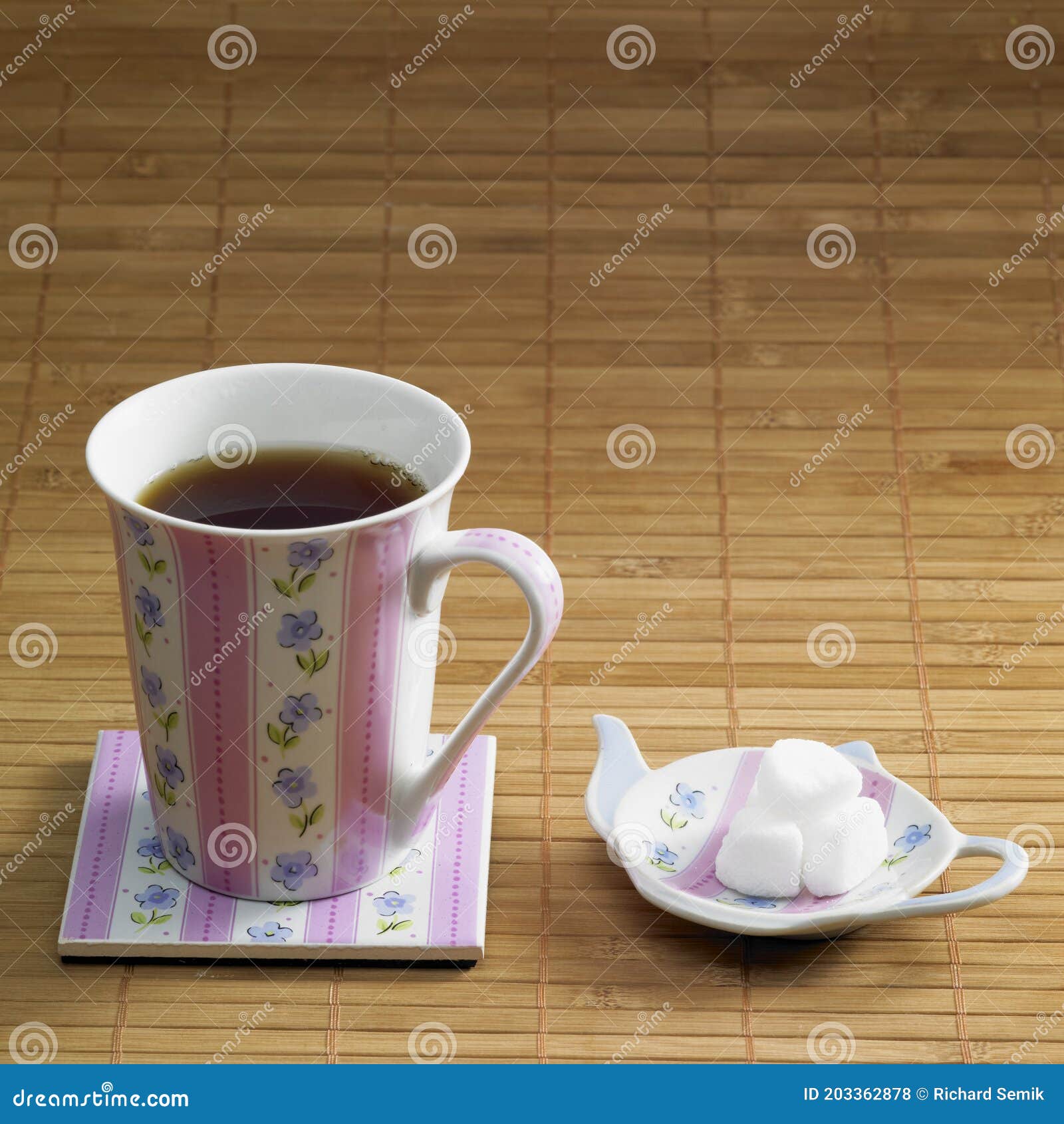 Tea with sugar stock photo. Image of white, china, lumps - 203362878