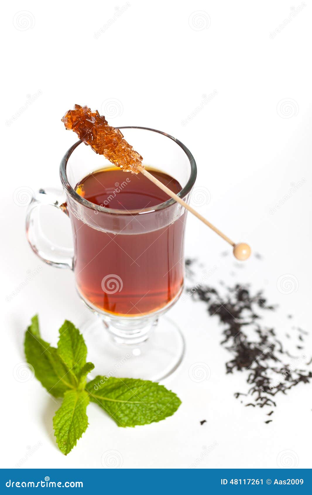 Tea with sugar on a stick stock image. Image of green - 48117261