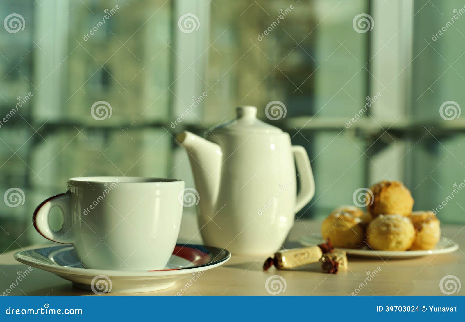Tea and sweets stock photo. Image of single, plate, refreshment - 39703024