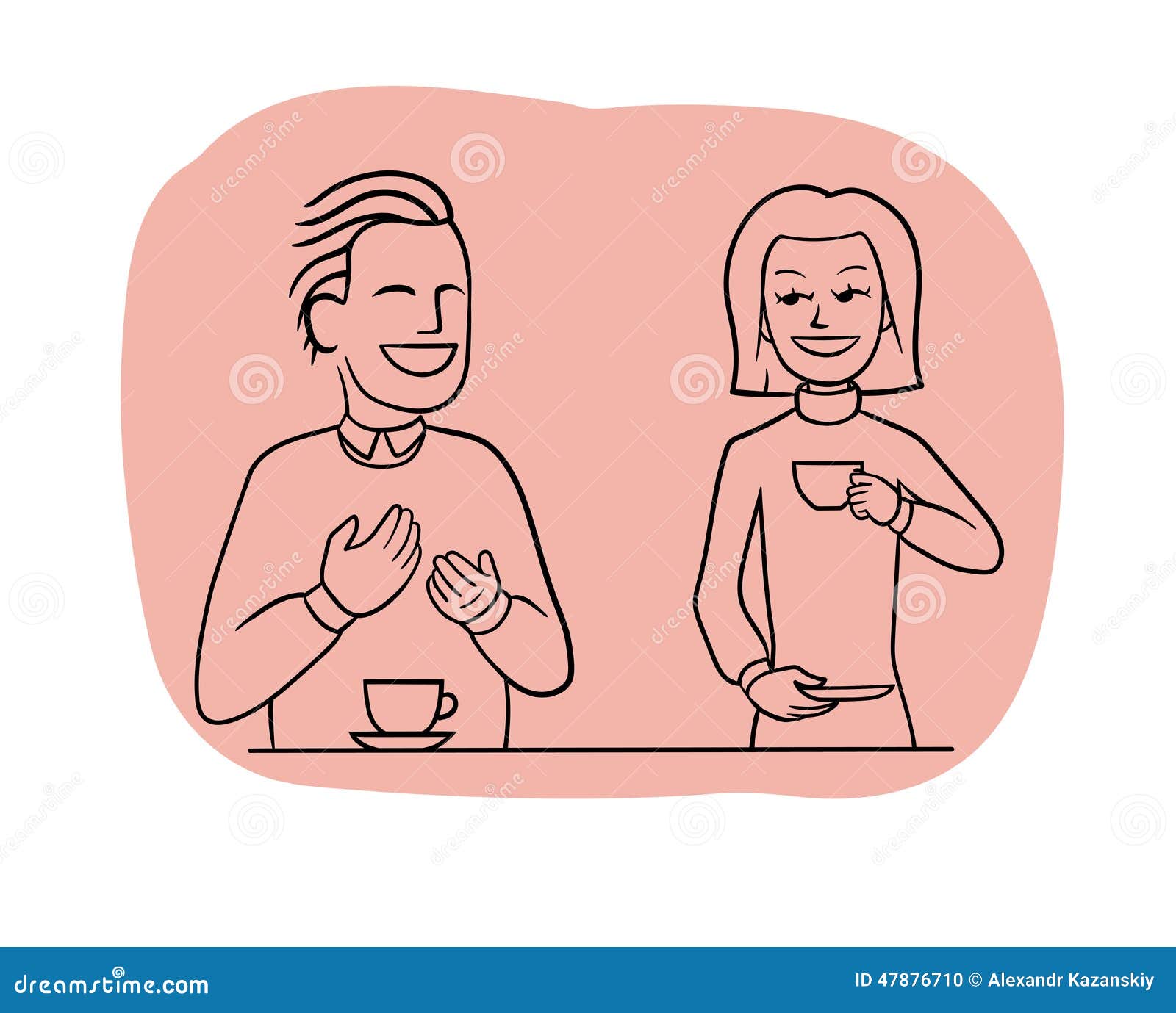 Tea-table talk stock vector. Illustration of afternoon - 47876710