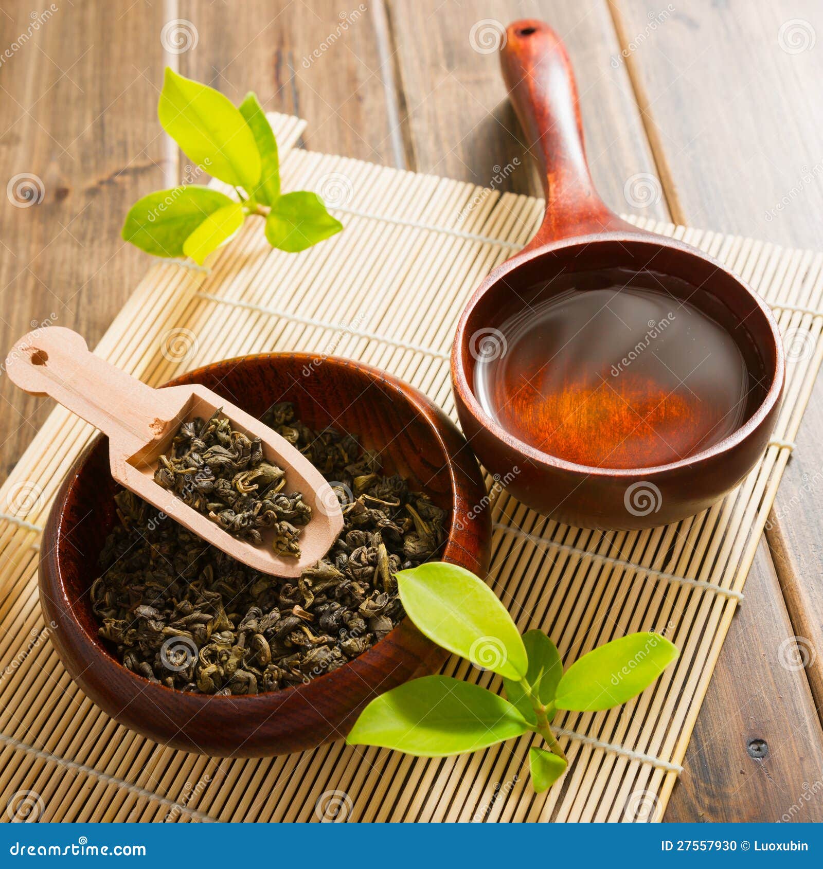 Tea and tea leaves stock photo. Image of drink, green - 27557930