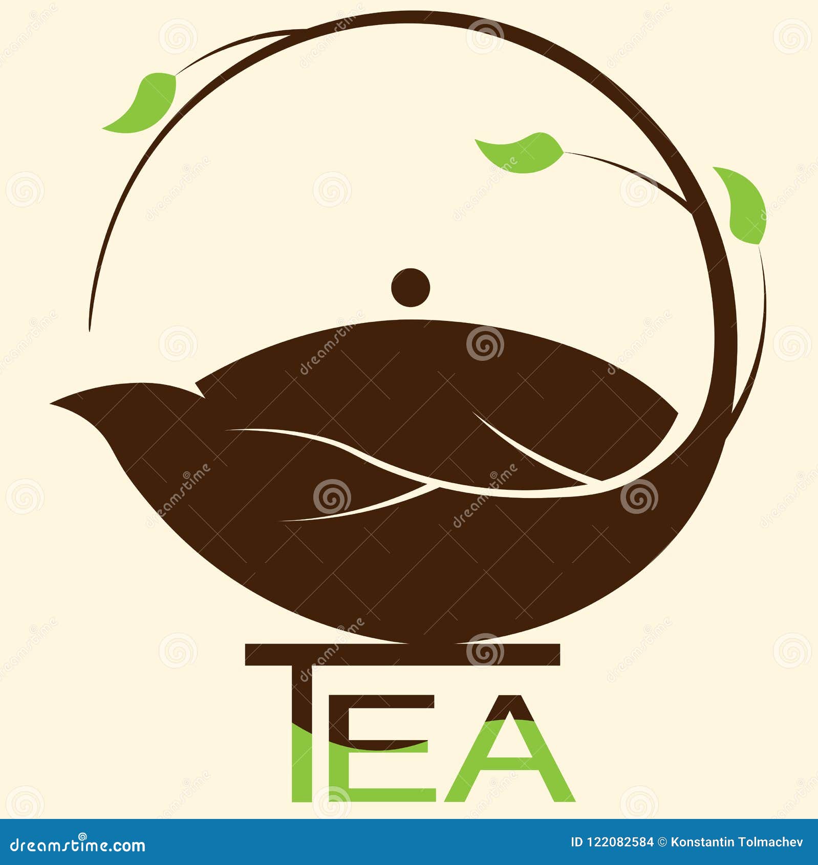 Tea Teapot Green Tea Minimalist Logo Stock Illustration - Illustration ...