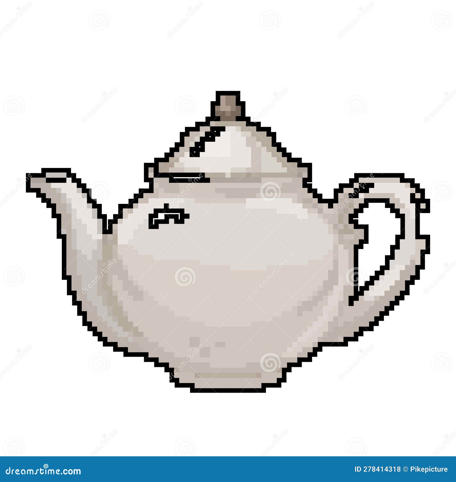 Tea Teapot Tea Kettle Game Pixel Art Vector Illustration Stock Vector ...