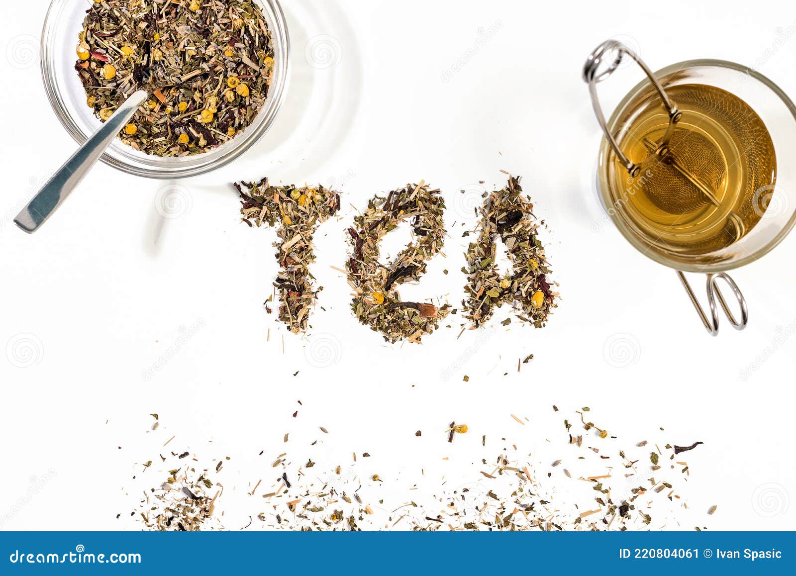 Tea Text Made by Tea Leaf on Wwhite Stock Image - Image of alternative ...