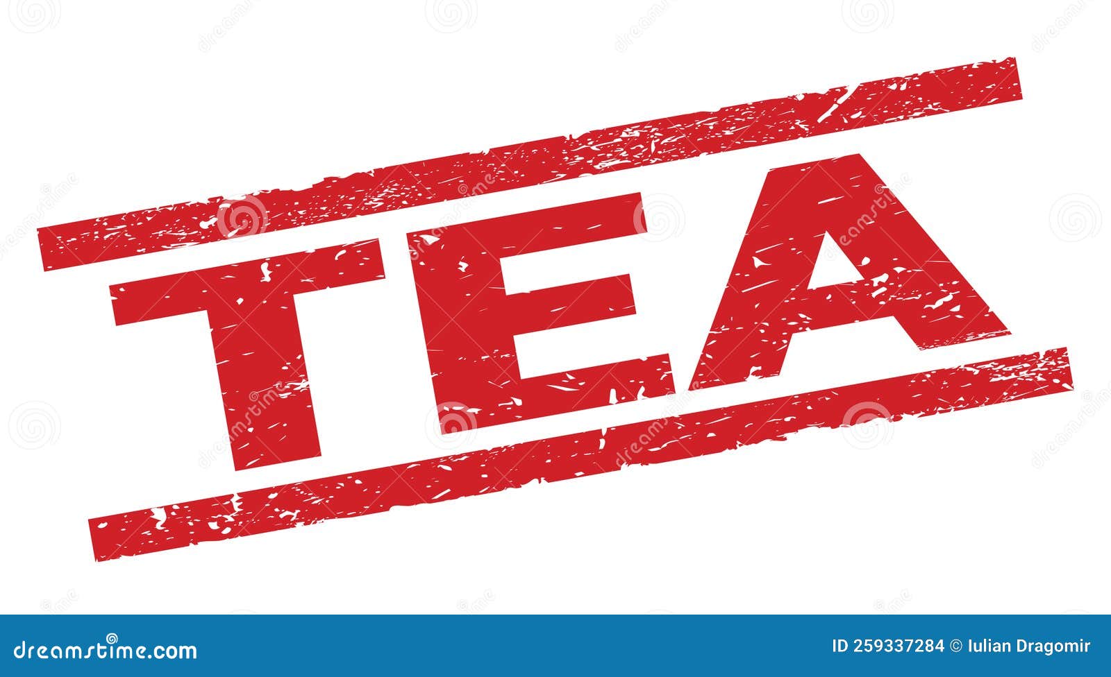 TEA Text on Red Rectangle Stamp Sign Stock Illustration - Illustration ...