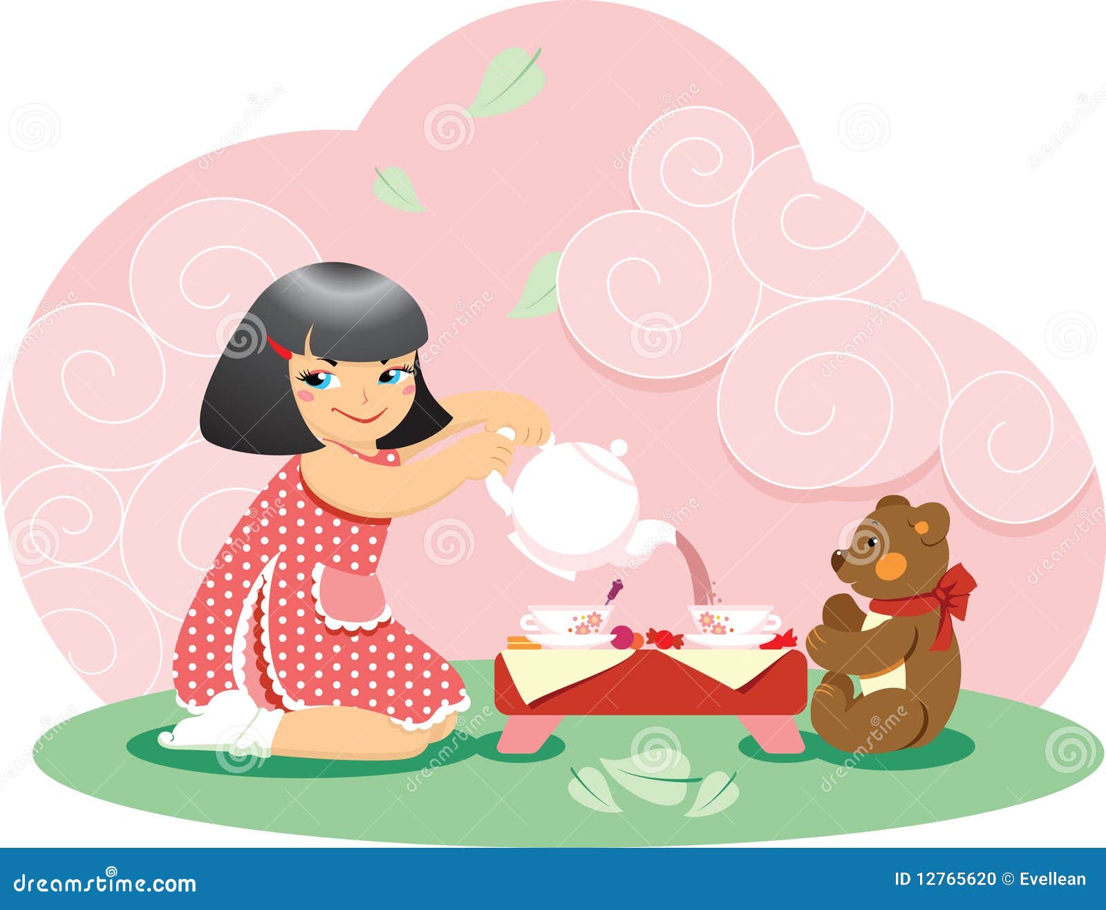 Tea Time stock vector. Illustration of playful, innocence - 12765620