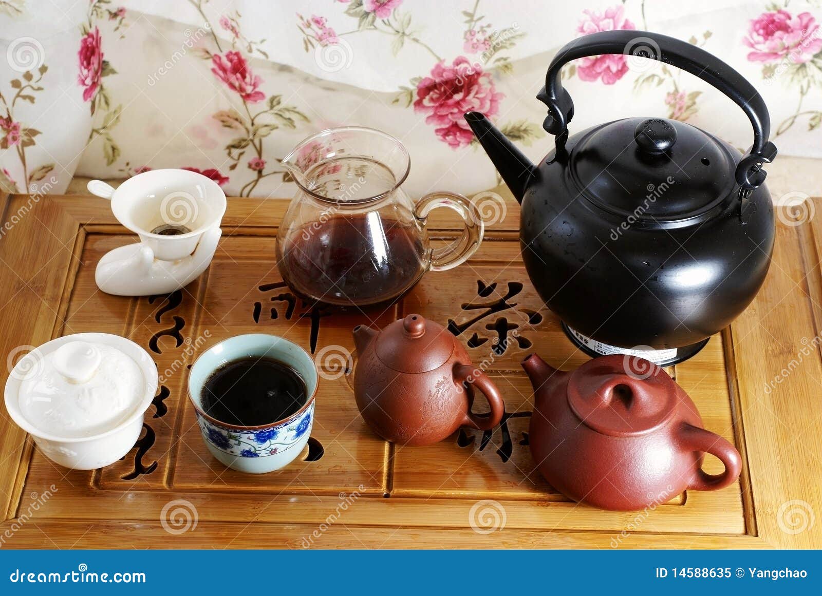Tea time stock image. Image of china, teapot, water, enameled - 14588635