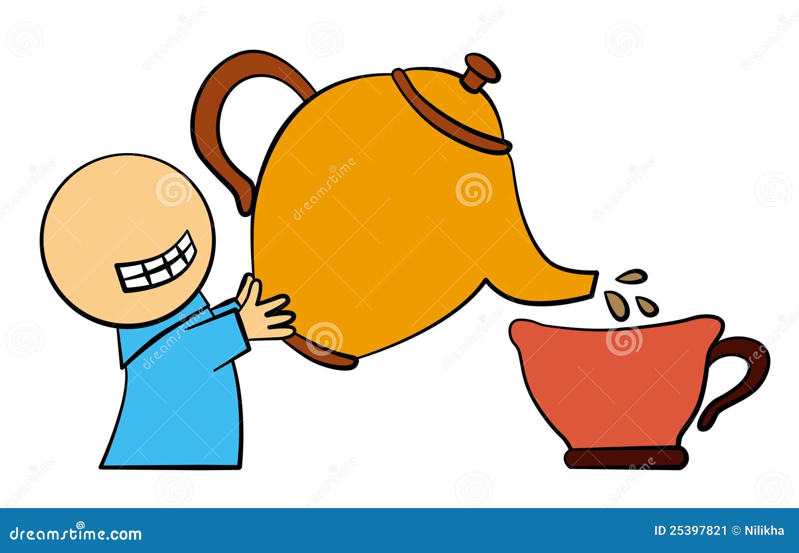 Tea time stock illustration. Illustration of cartoon - 25397821