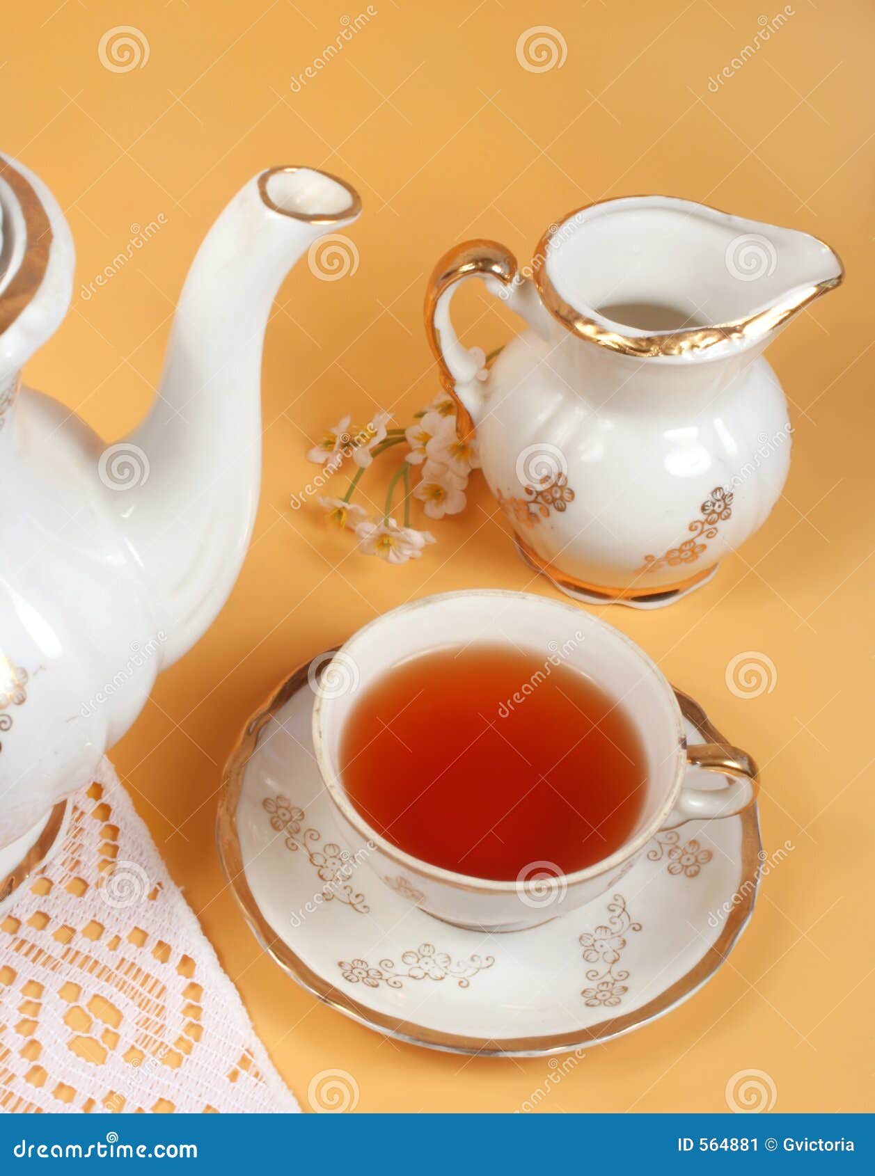 Tea time stock image. Image of gold, aroma, drink, pekoe - 564881