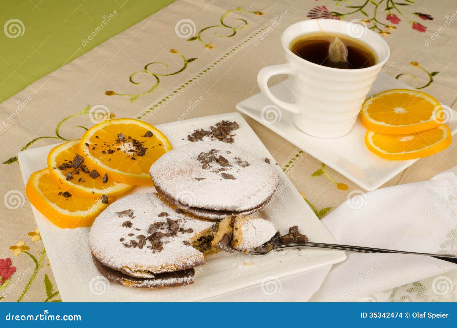 Tea time biscuits stock photo. Image of cookies, icing - 35342474