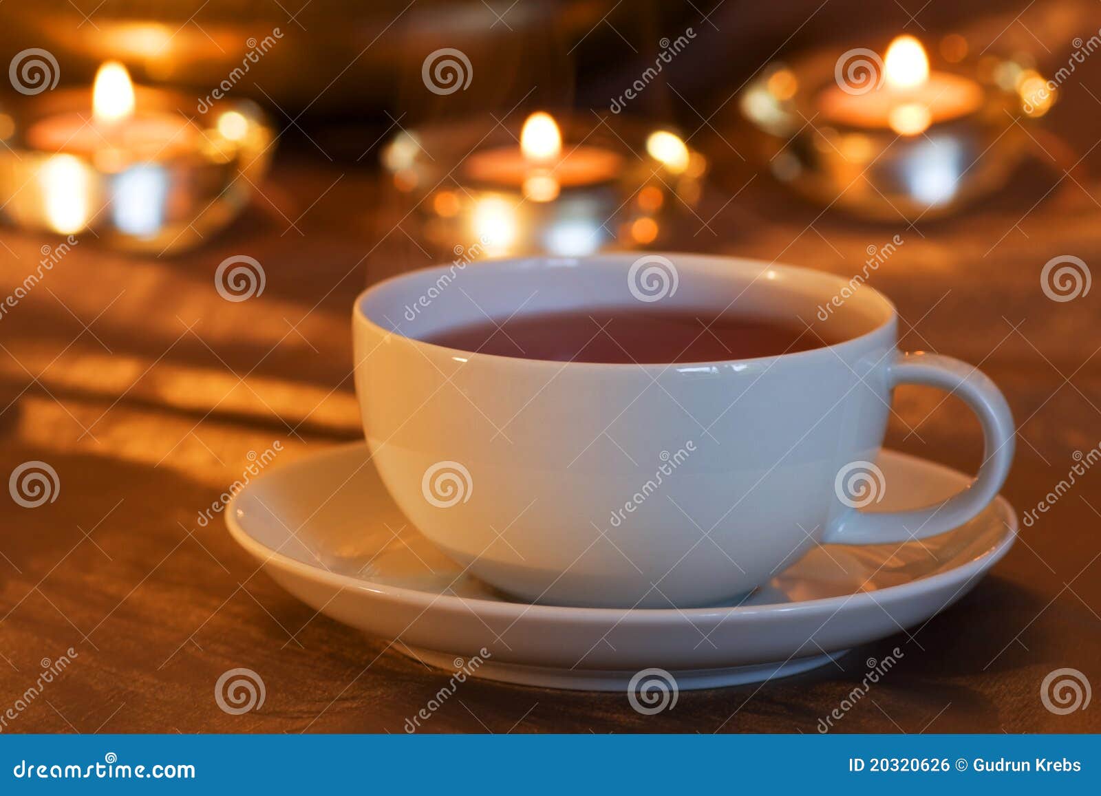 Tea time with candle light stock photo. Image of enjoy - 20320626