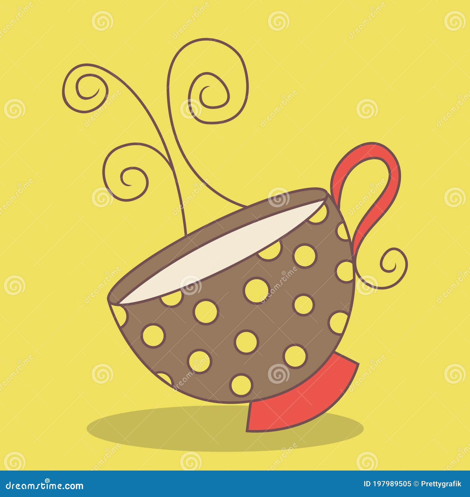 Tea time cup brown 09 stock vector. Illustration of cartoon - 197989505