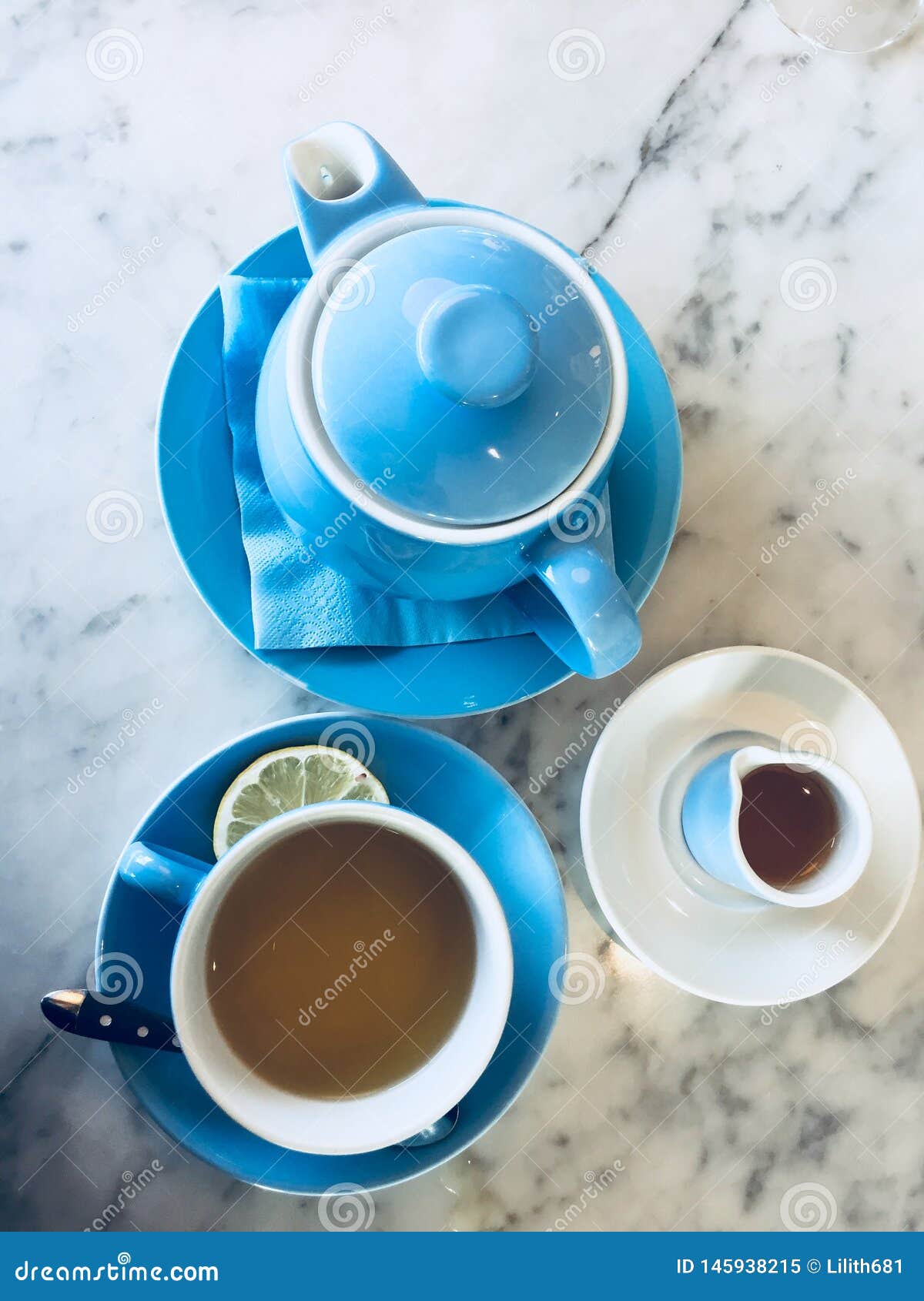 Tea time stock image. Image of clock, cups, lemon, cafe - 145938215