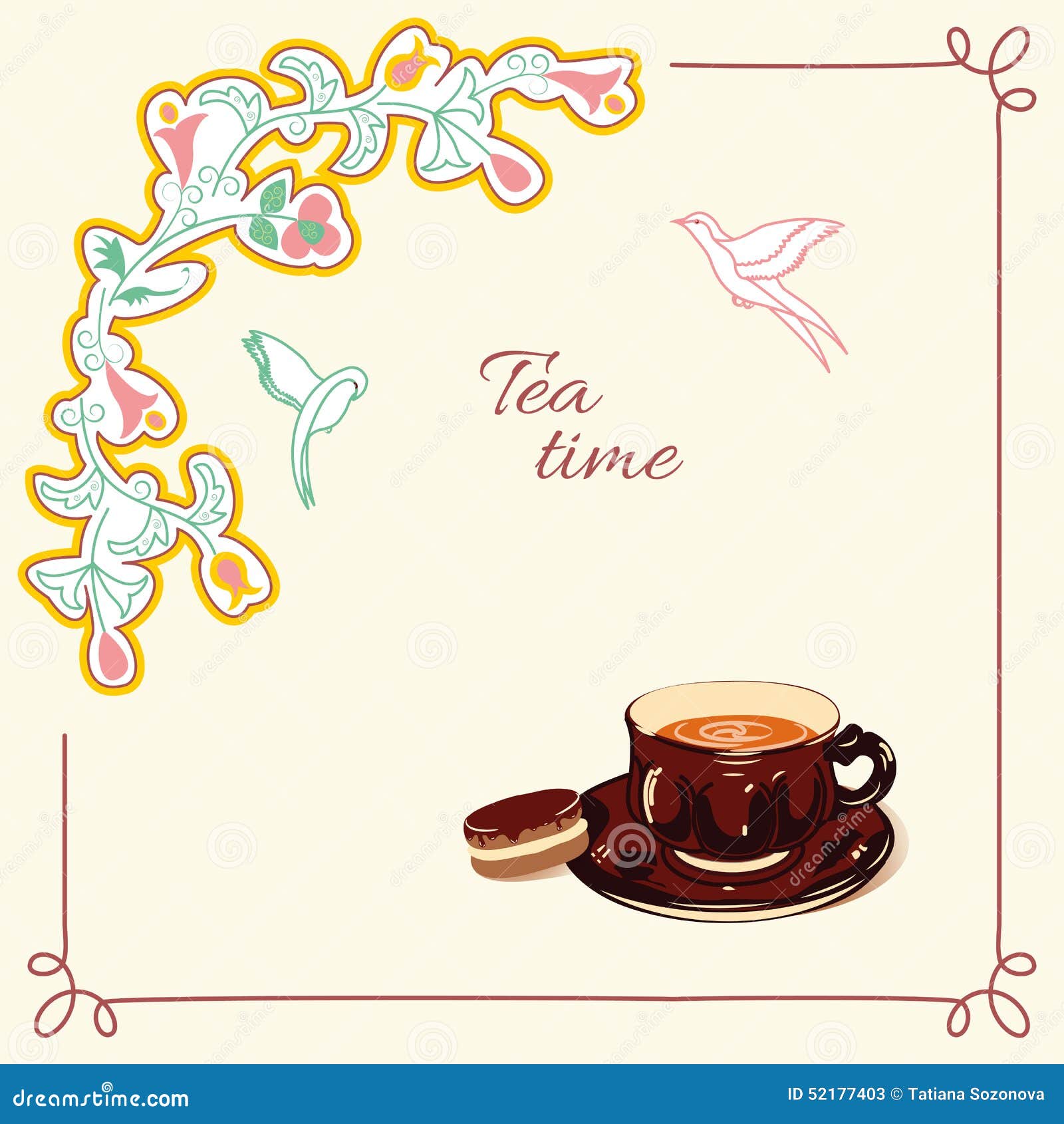 Tea time stock illustration. Illustration of celebration - 52177403