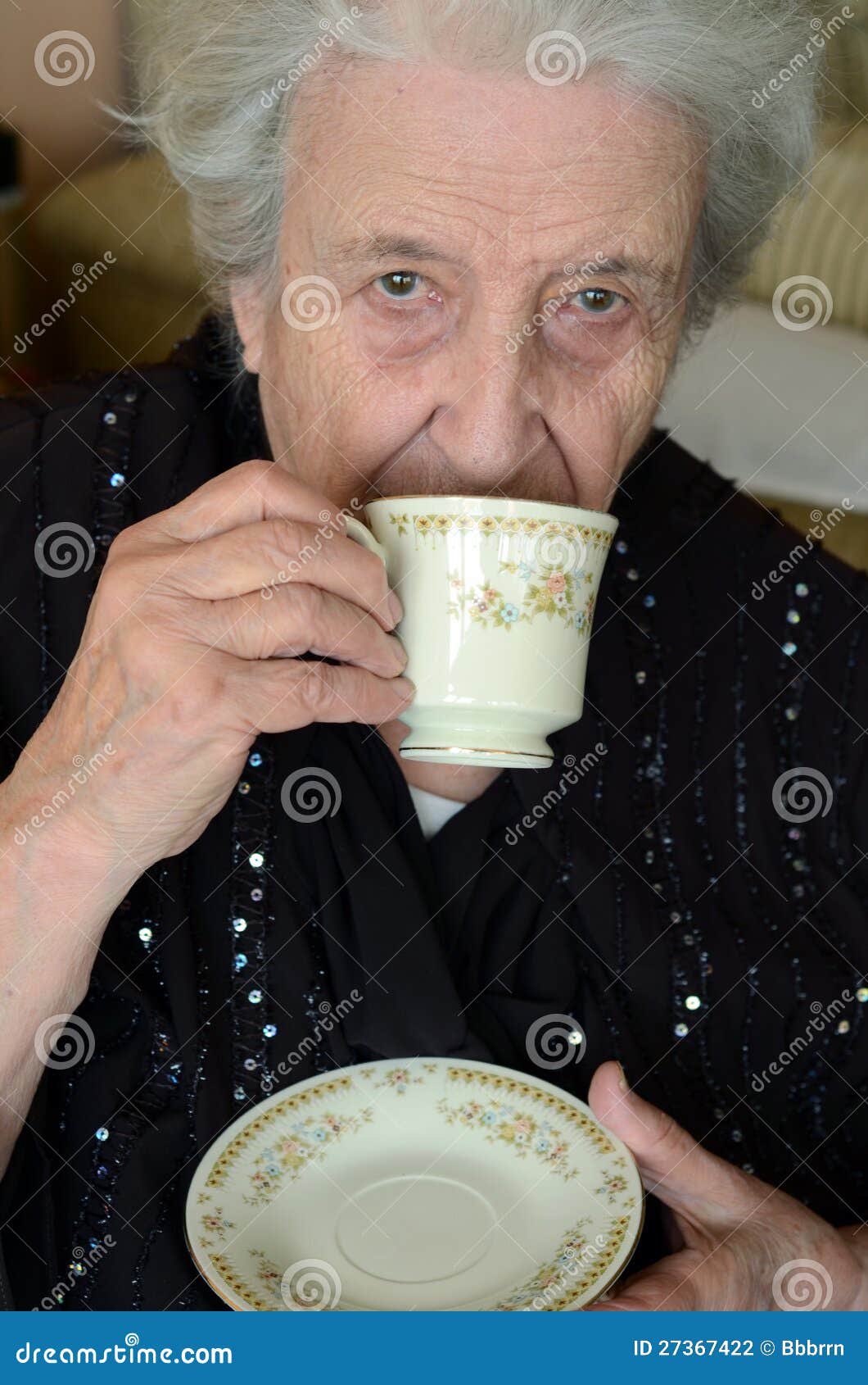 Tea time for lady stock photo. Image of lovely, grandmother - 27367422