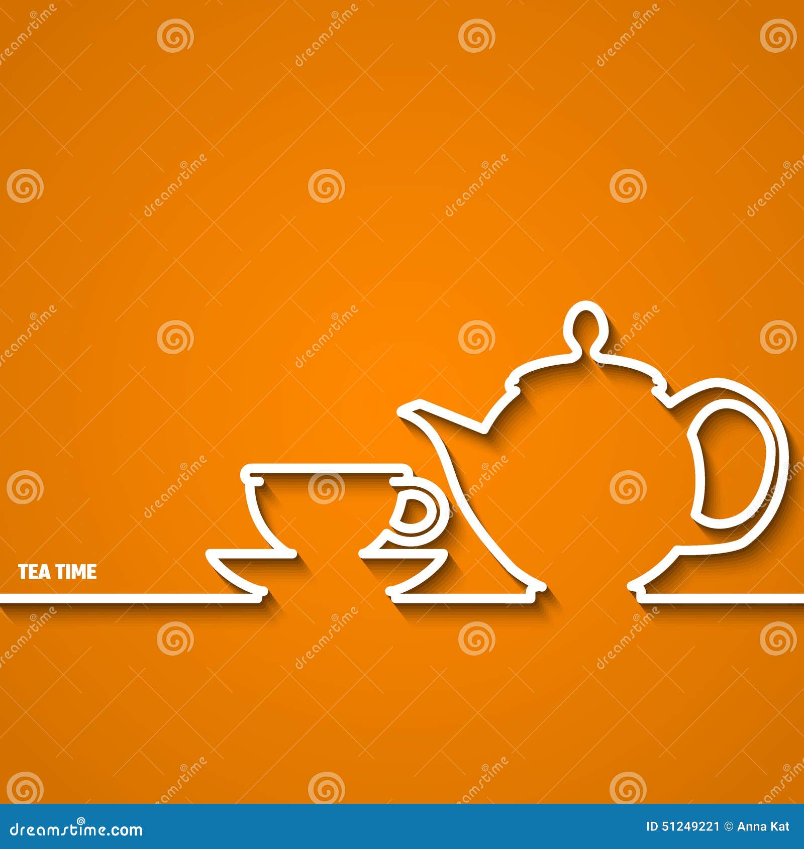 Tea Time Line stock illustration. Illustration of break - 51249221