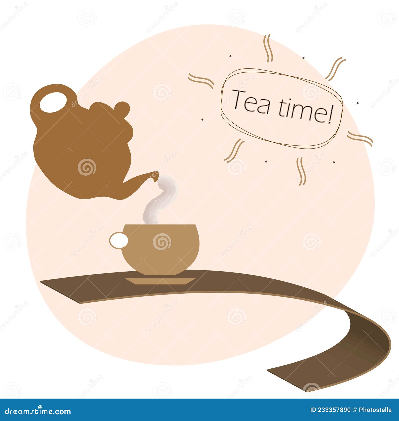 Tea time logo illustration stock illustration. Illustration of drink ...