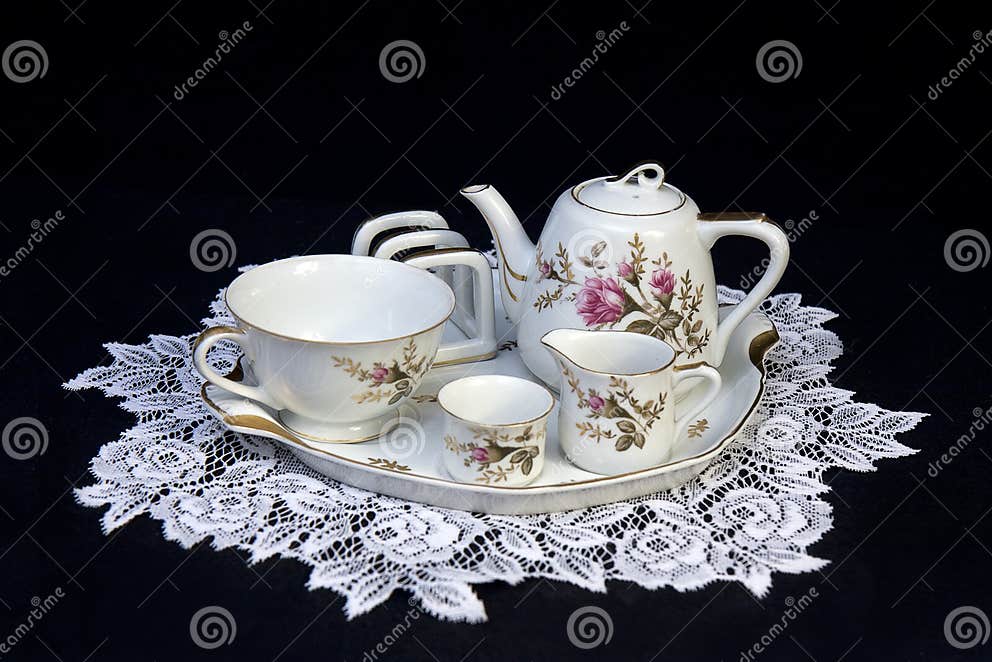 Tea Time for One stock photo. Image of white, cream, fashion - 10232264