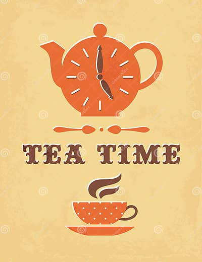 Tea time stock vector. Illustration of banner, design - 35280036