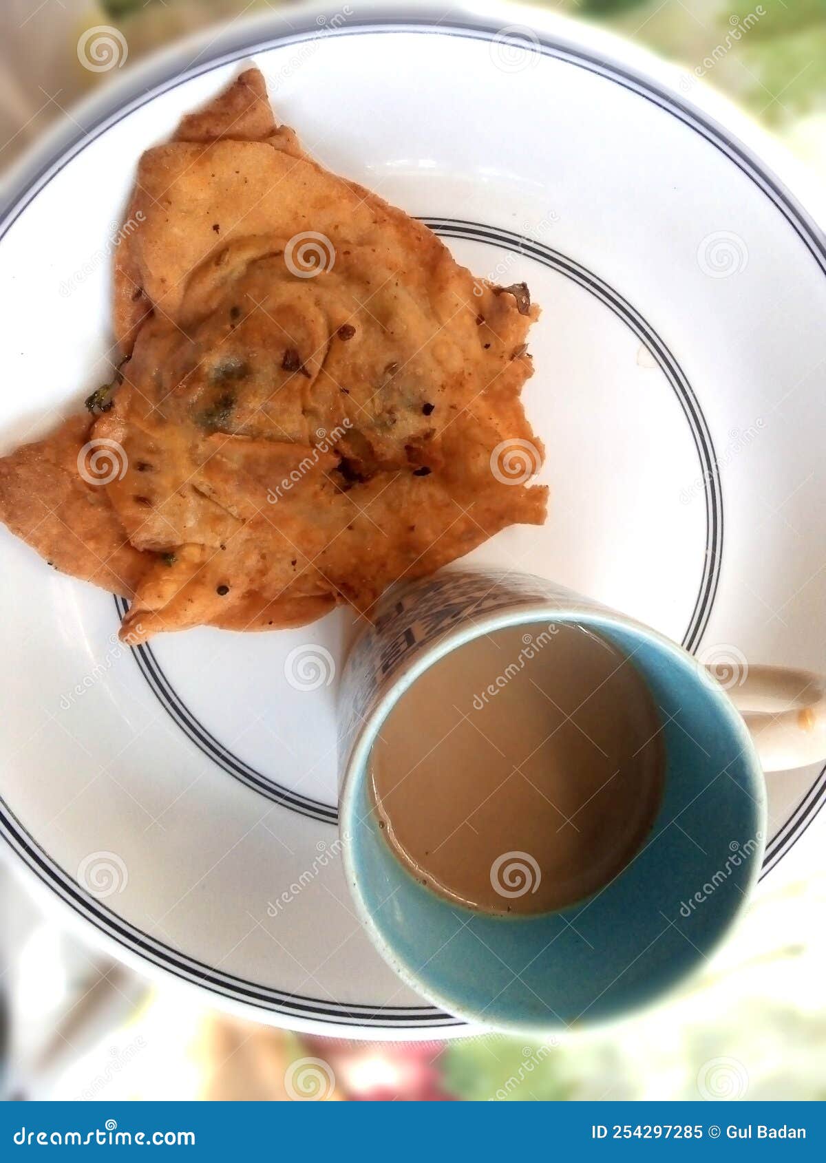 Tea Time Samosa Snacks with Tea Evening Stock Image - Image of evening ...