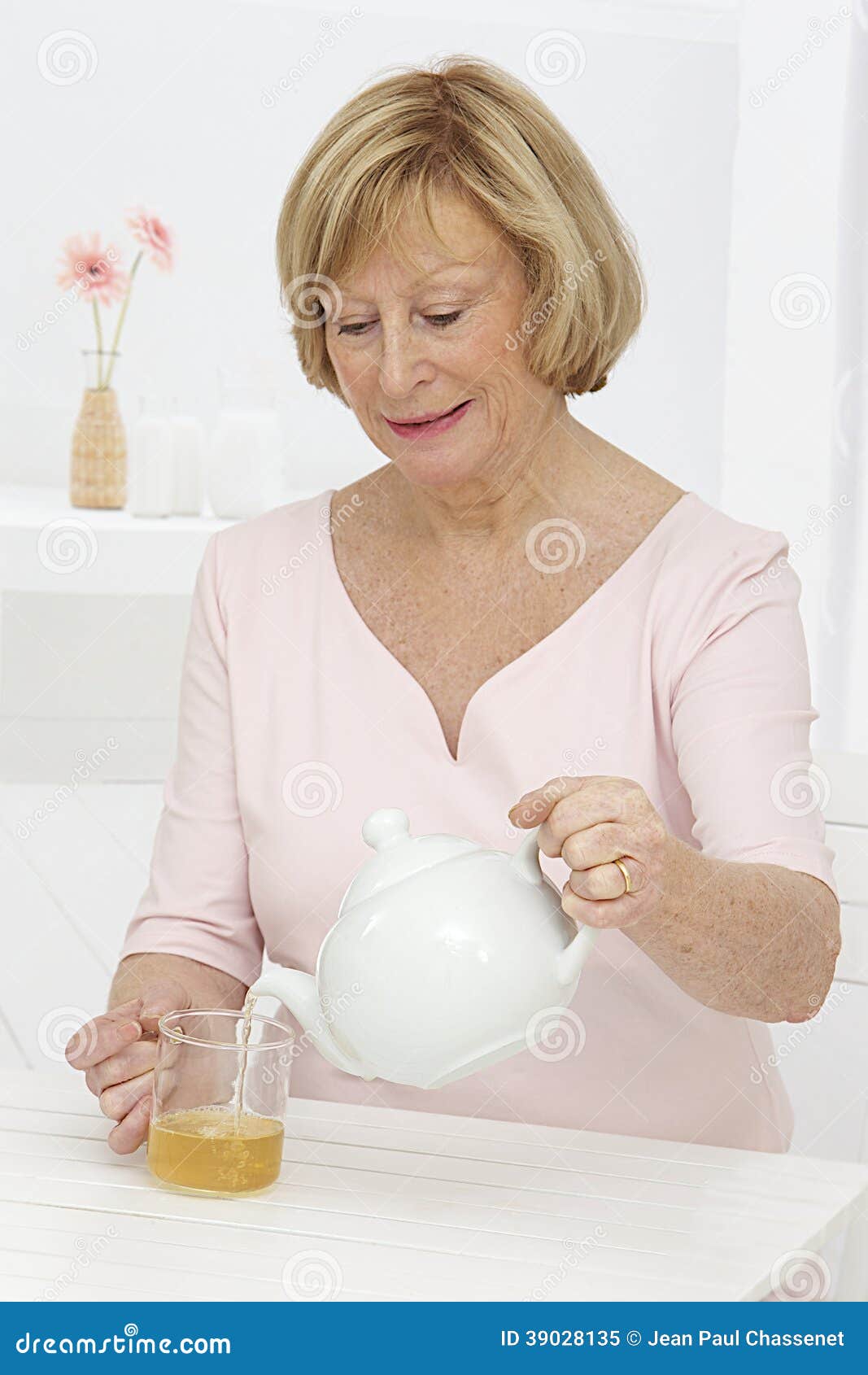 Tea time for senior woman stock image. Image of glasses - 39028135